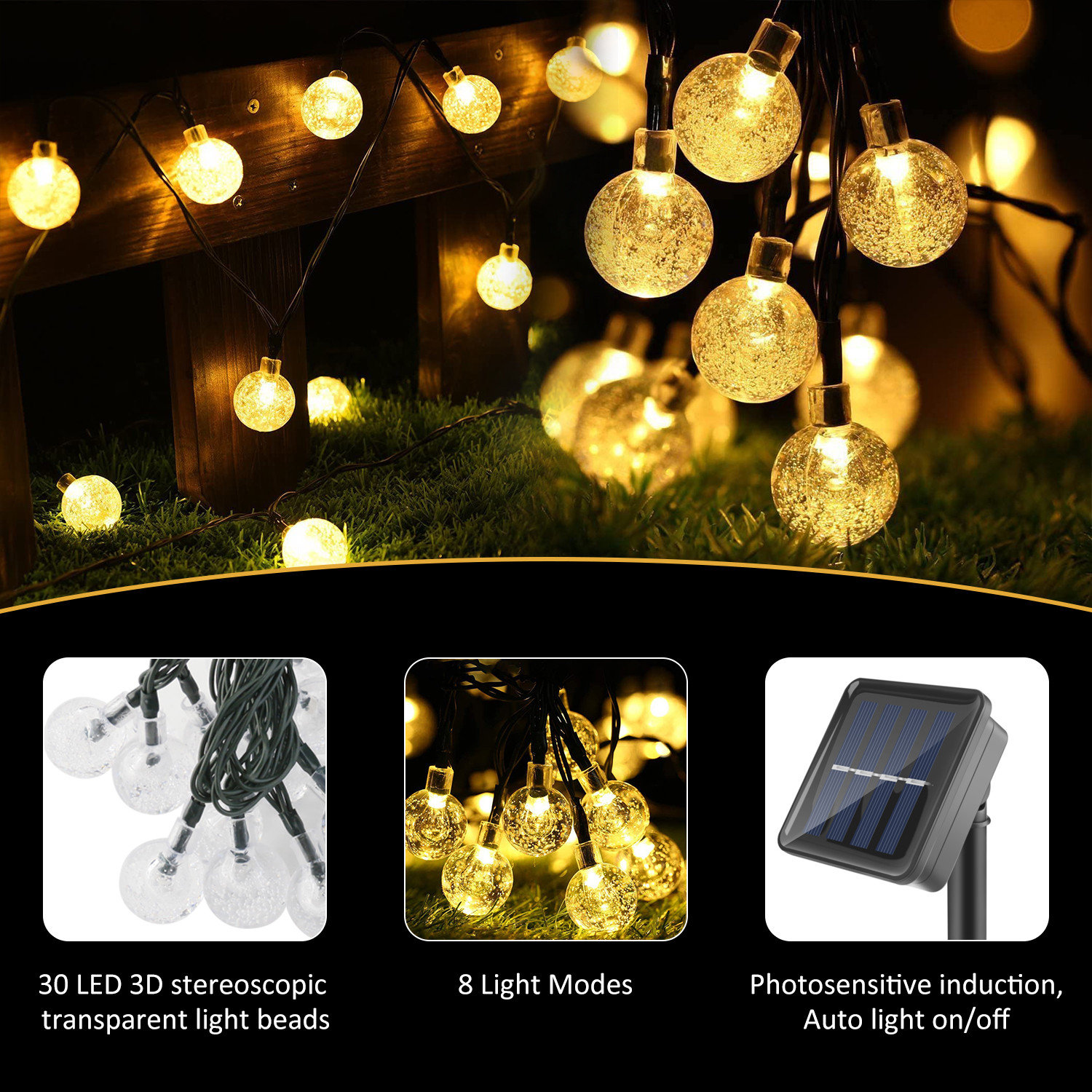 The Holiday Aisle® Kaelanie Indoor 1 - Bulb 6.24'' Solar Powered LED String Lights String Light ...