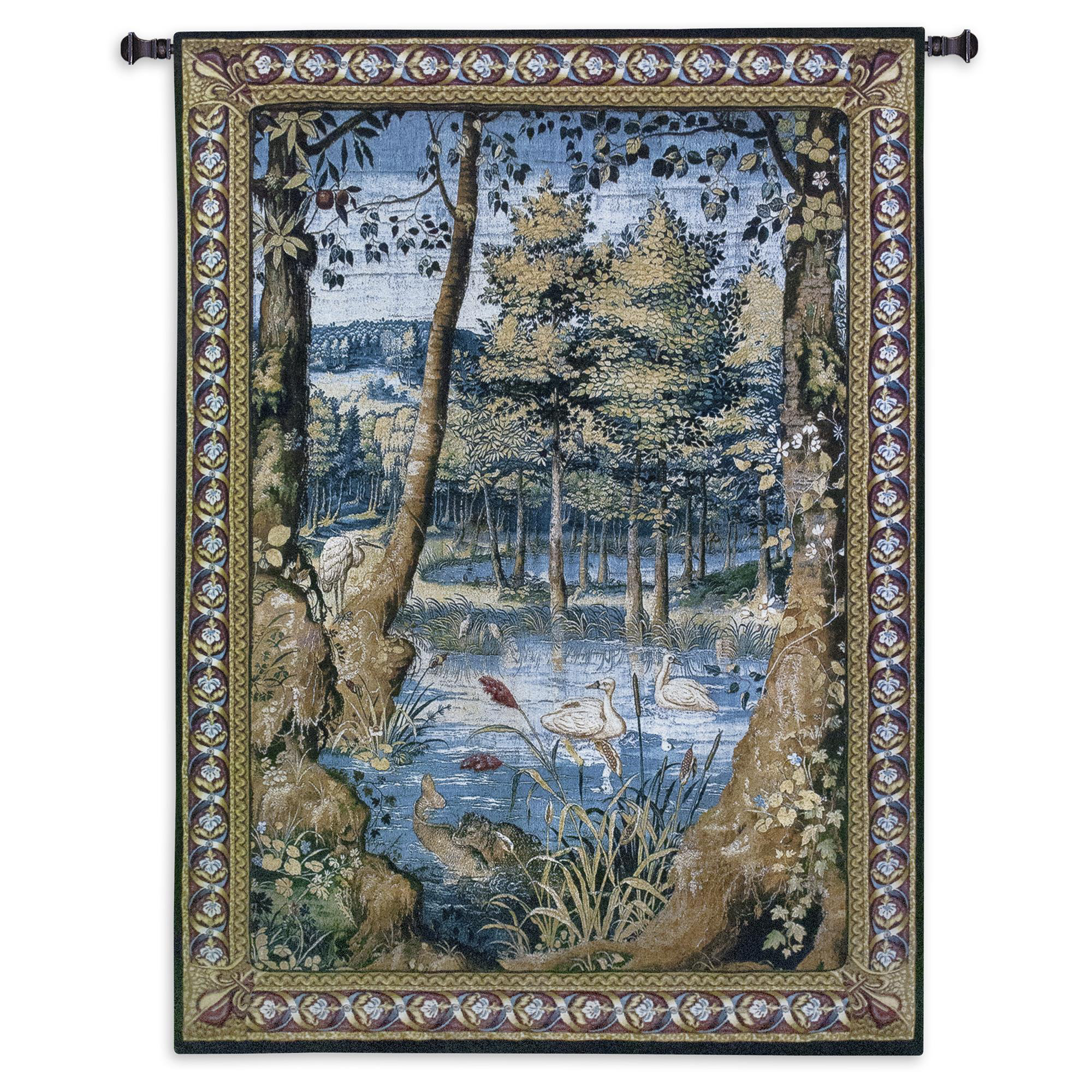 Fine Art Tapestries Verdure with Animals Tapestry | Wayfair