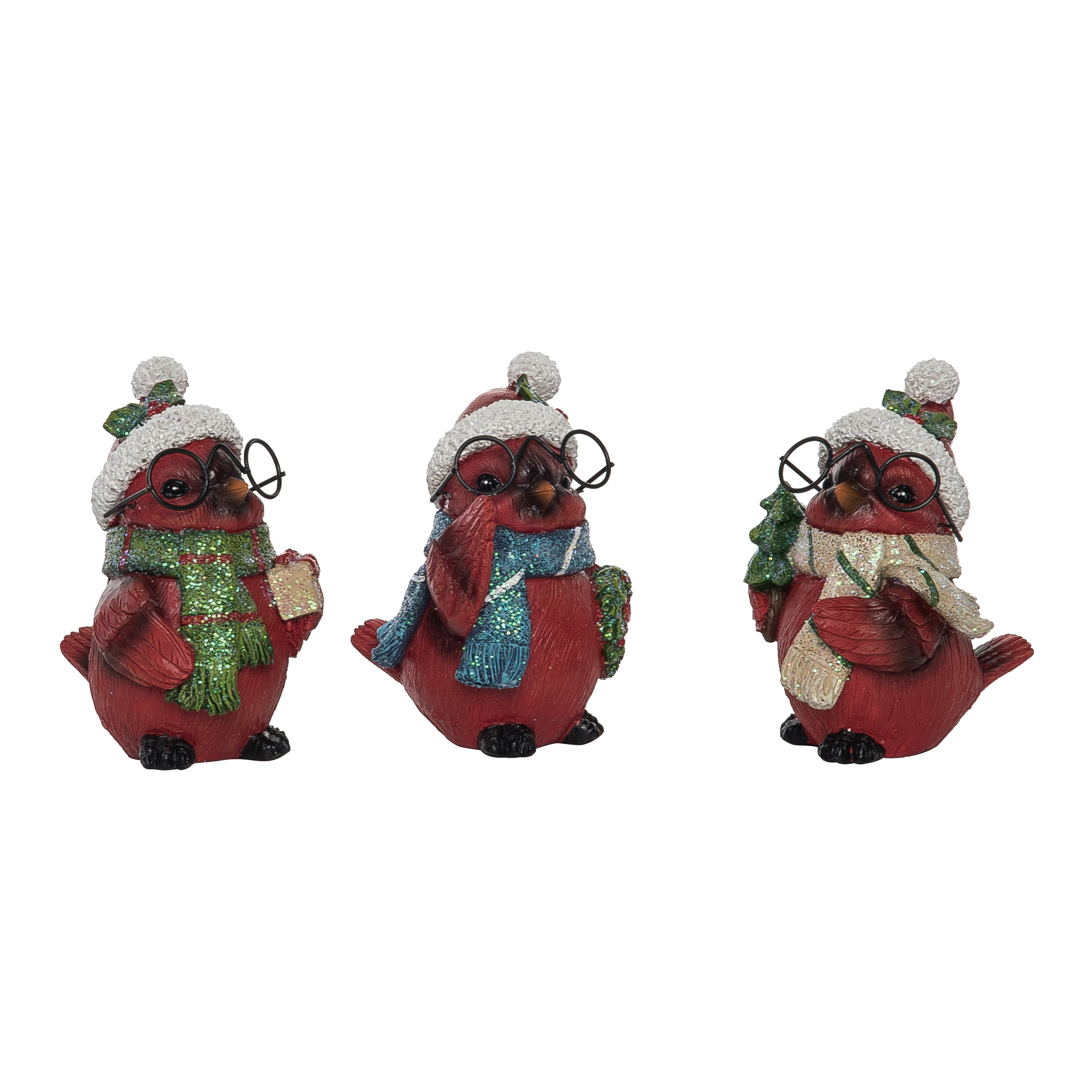 Ophelia & Co. Resin Cardinal Figurine Set of 3 - Colorful Decorative ...
