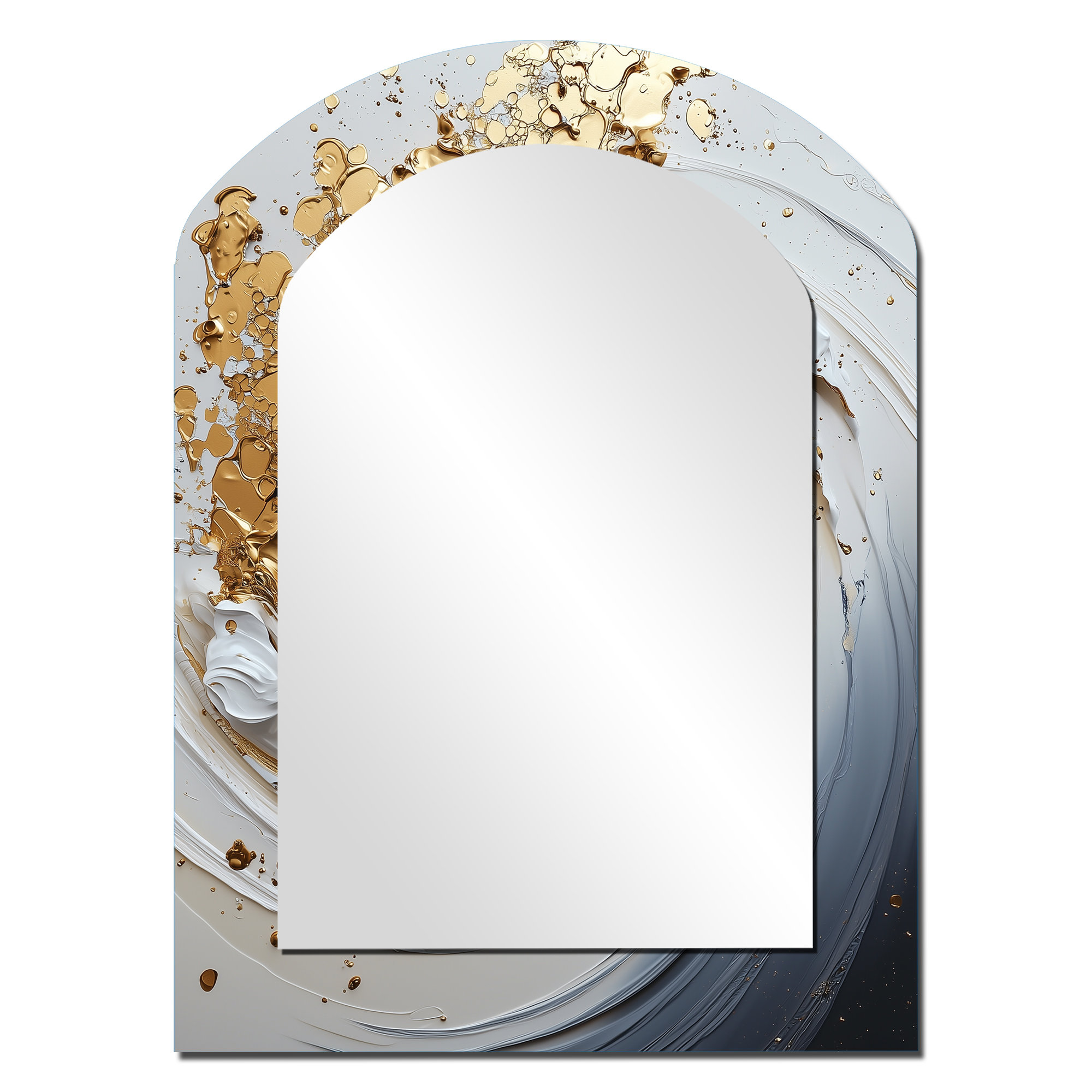 Mercer41 White Black Gold Cosmic Whirlpool I - Abstract Arch Decorative ...