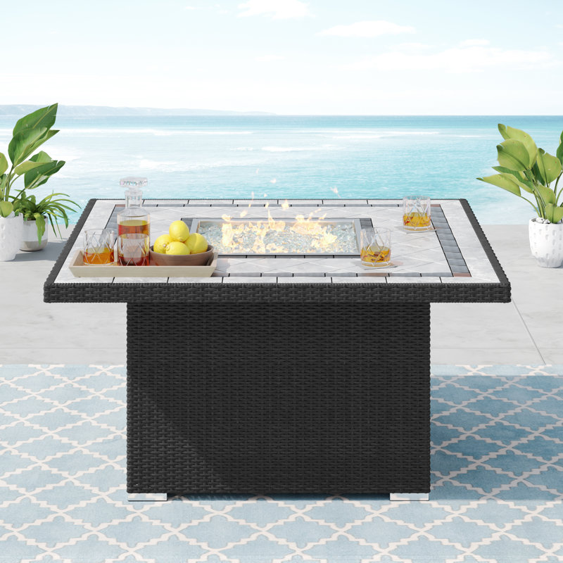 Borealis Propane Outdoor Fire Pit Table With Ceramic / Tile Top ...