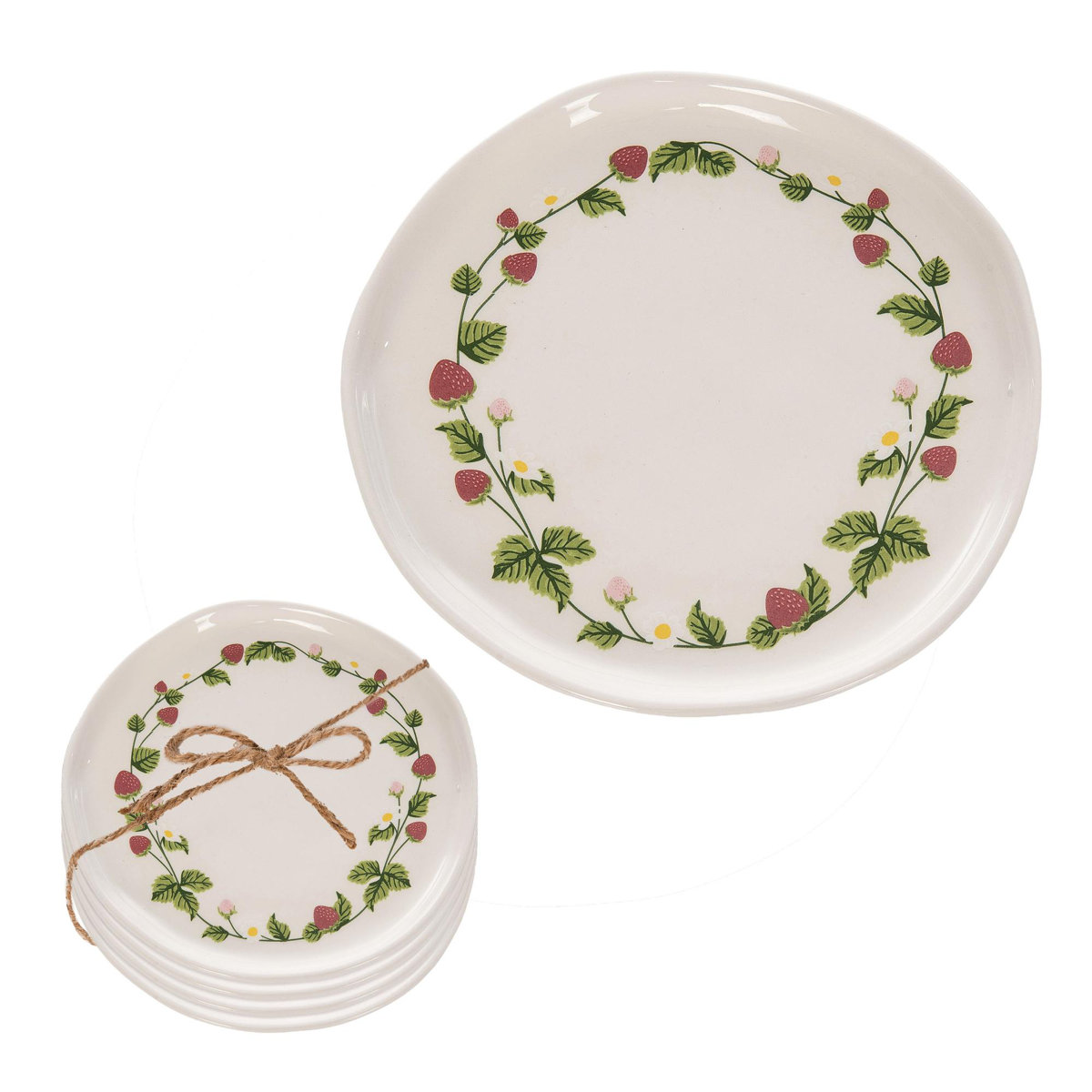 Ophelia & Co. Ceramic Strawberry App Plates Set of 4 Home Decorations ...