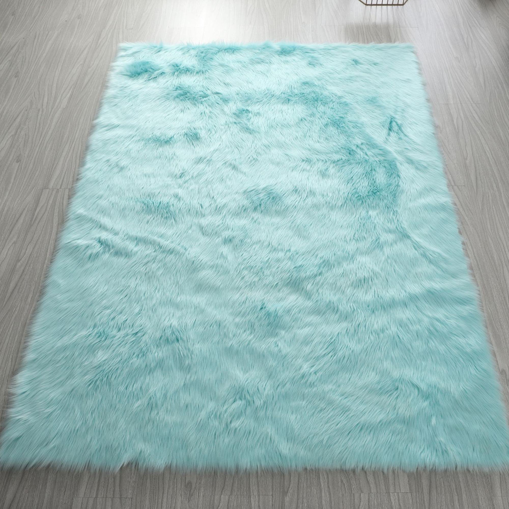 Mercer41 Soft and Fluffy Faux Fur Sheepskin Rectangle Area Rug | Wayfair