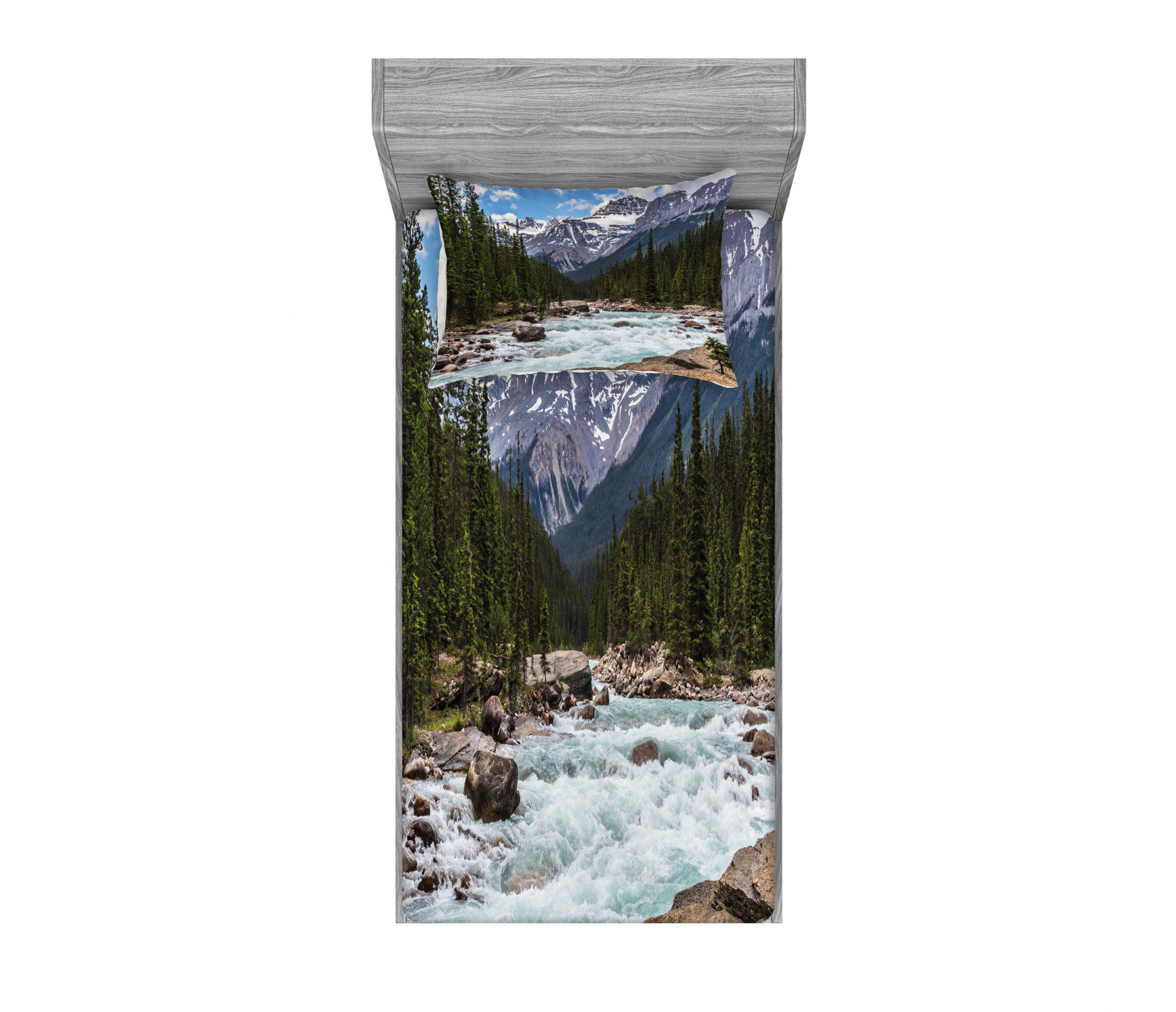 Ambesonne Photo of Limestone Creek in the Alberta Cold Winter Time ...