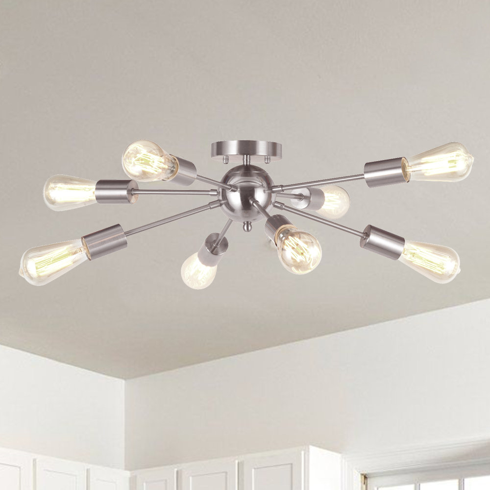 Corrigan Studio® 8- Light Black Sputnik Sphere Ceiling Light & Reviews ...