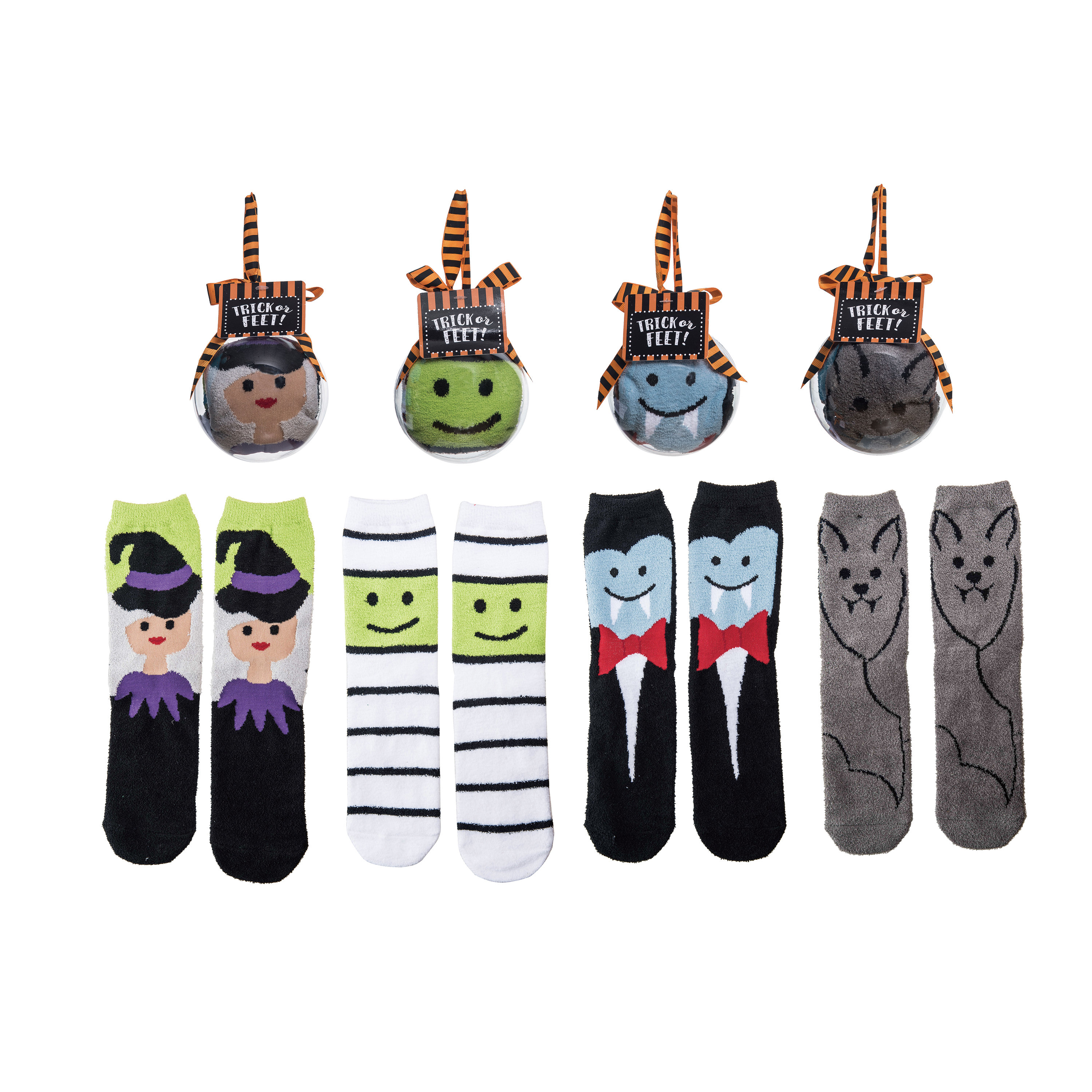The Holiday Aisle® Plush Cute Halloween Character Socks In Home ...