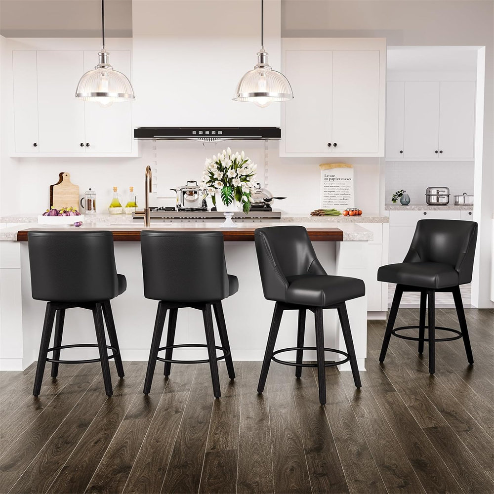 Corrigan Studio® Swivel Counter Stools Set Of 4,26 Inch Bar Stools With ...