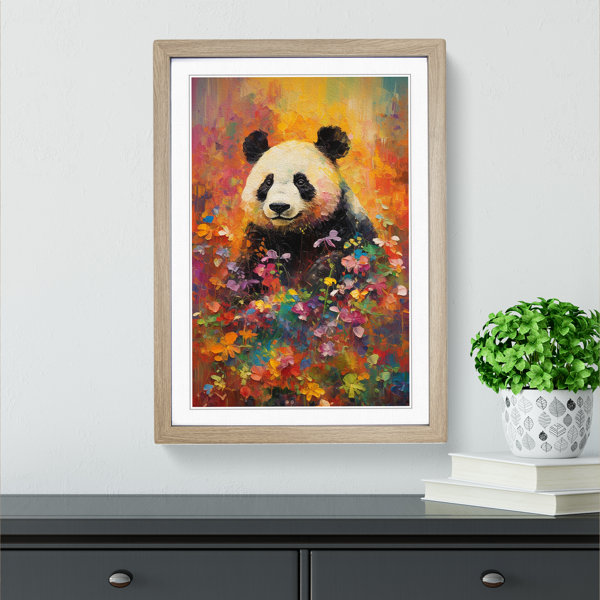 Latitude Vive Panda Impressionism - Single Picture Frame Print on Wood ...