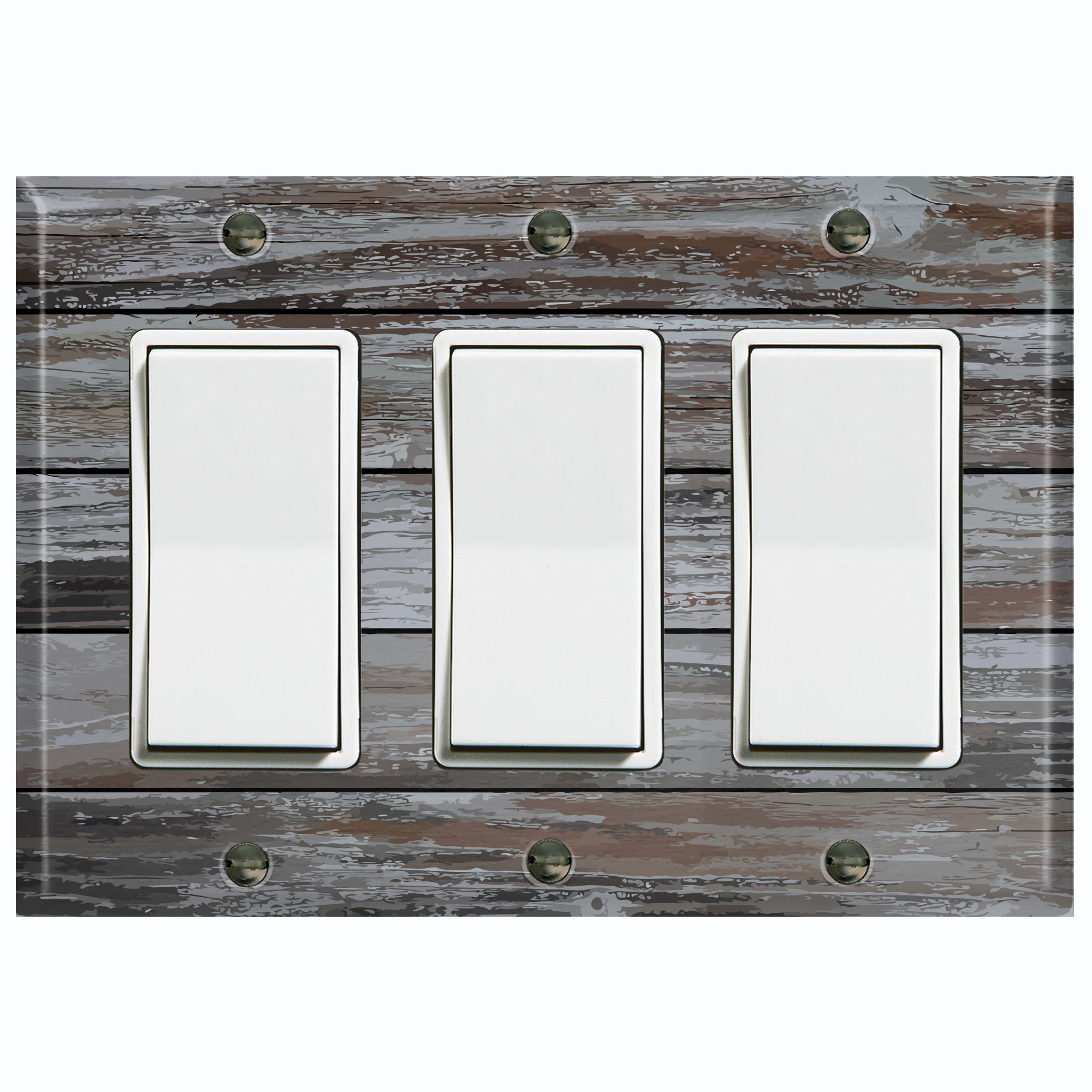 WorldAcc Brown Fence Gray Nature Themed 3 - Gang Rocker Standard Wall ...