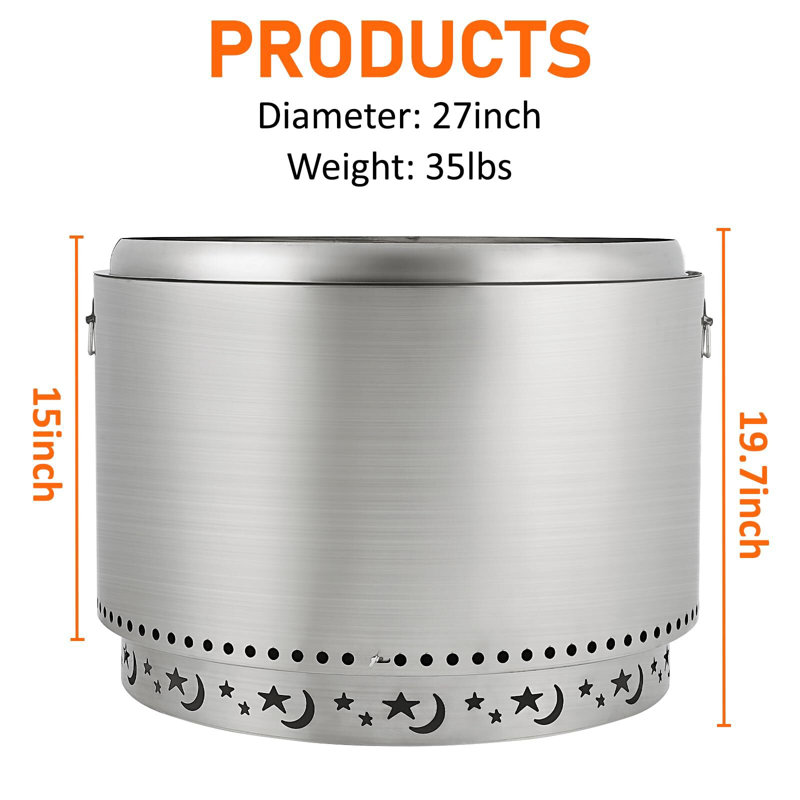 babevy Outdoor Wood Burning Firepit With Removable Ash Pan & Handle ...