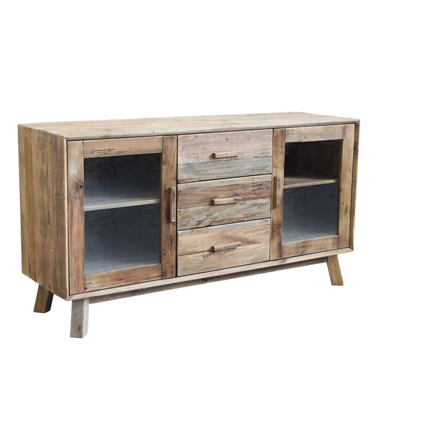 Union Rustic Rousselle 160 Cm Wide 3 Drawer Solid Wood Sideboard ...