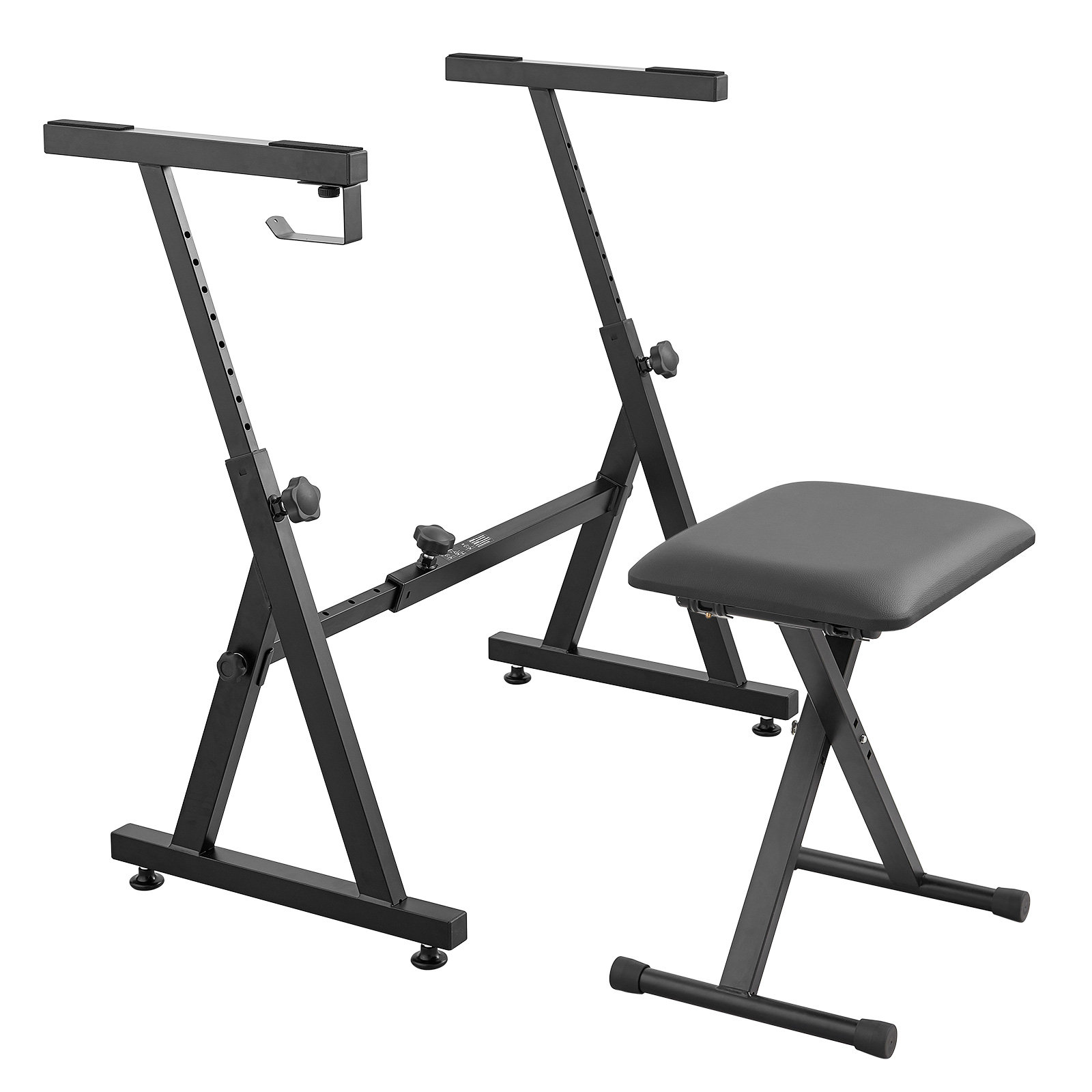 VEVOR Piano Keyboard Stand and Bench Set Z Style Adjustable Portable ...