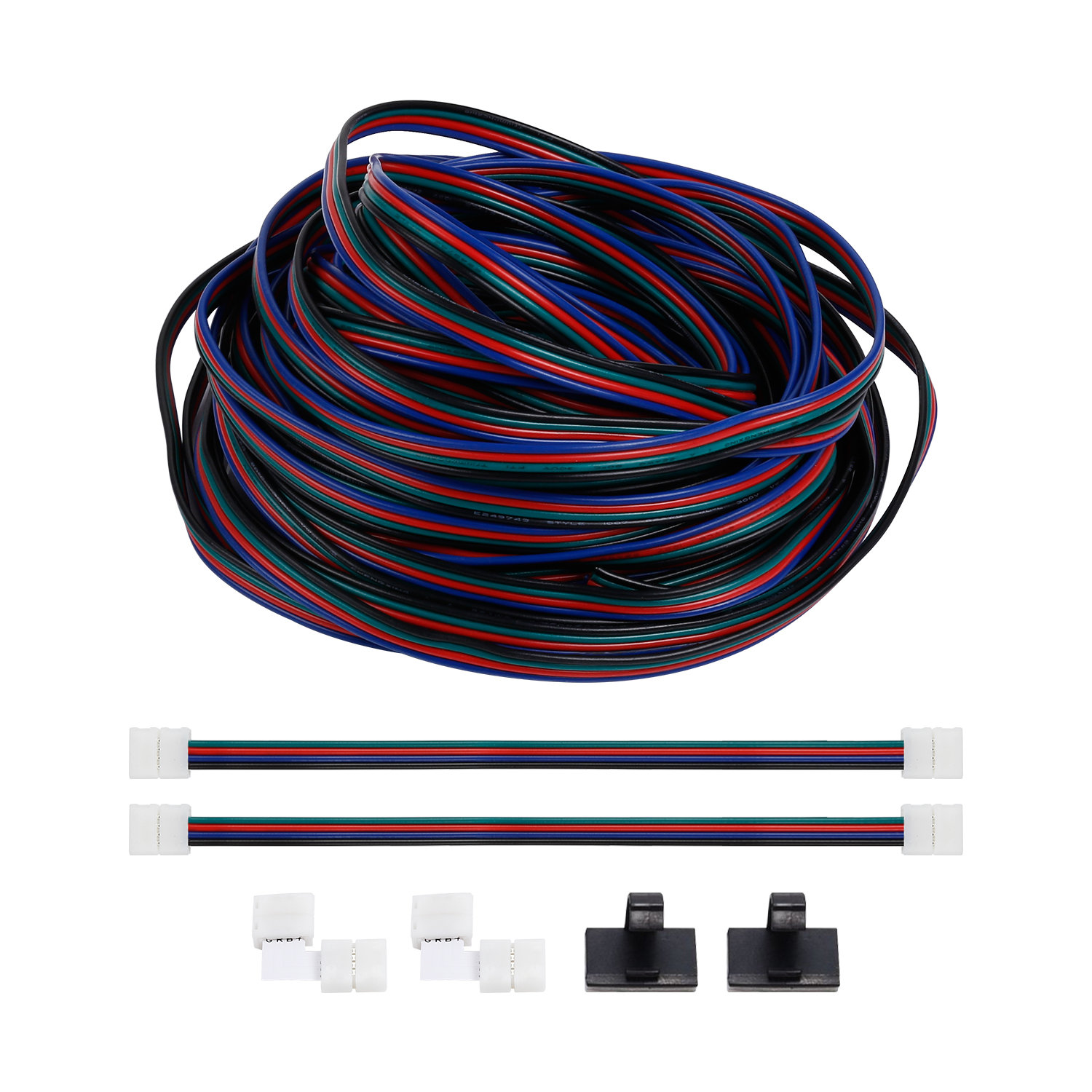 TORCHSTAR 32.8ft LED Splitter Connectors, Extension Cord Kit for 4 Pins ...