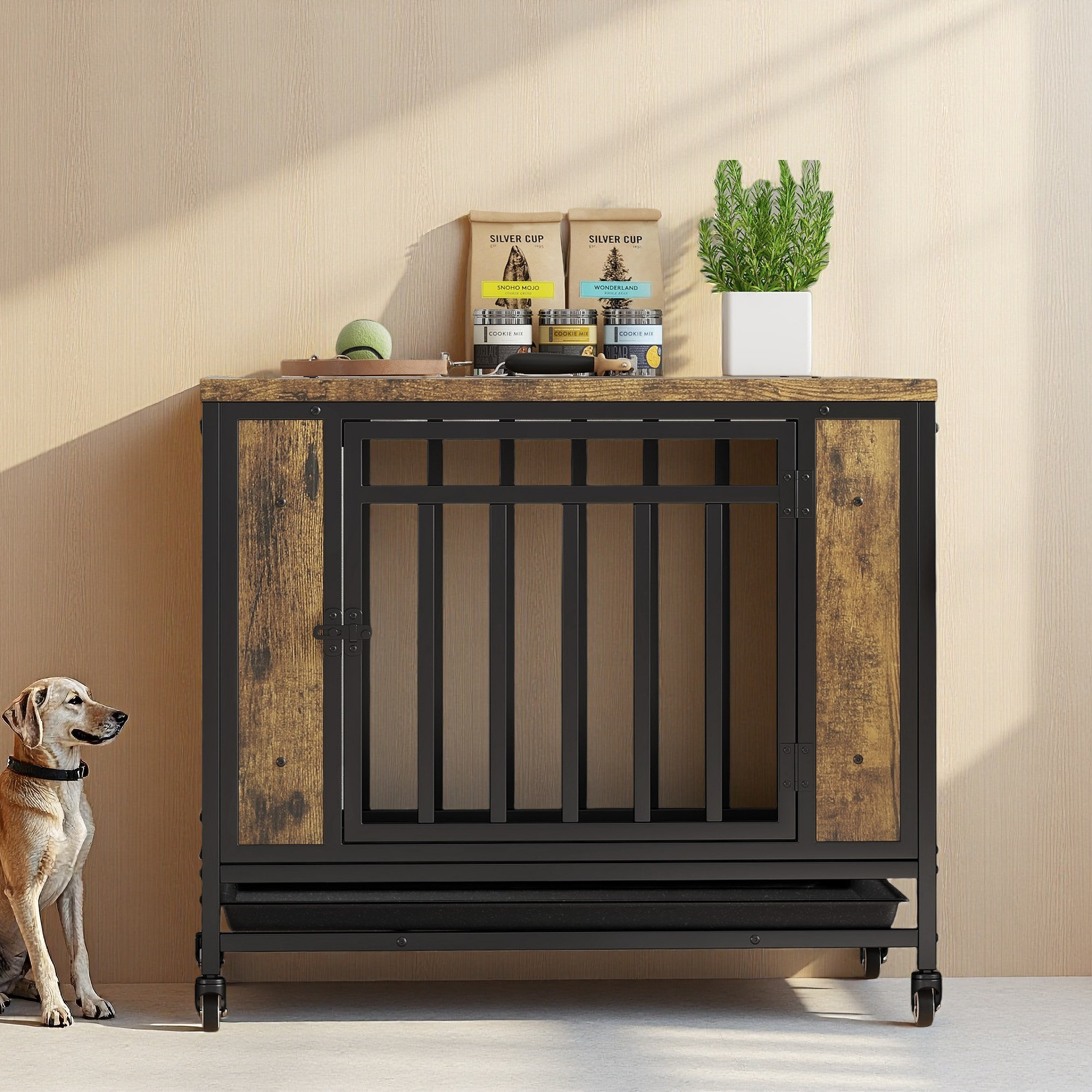 Archie & Oscar™ Dog House Furniture, Wooden Dog House Dining Table With ...
