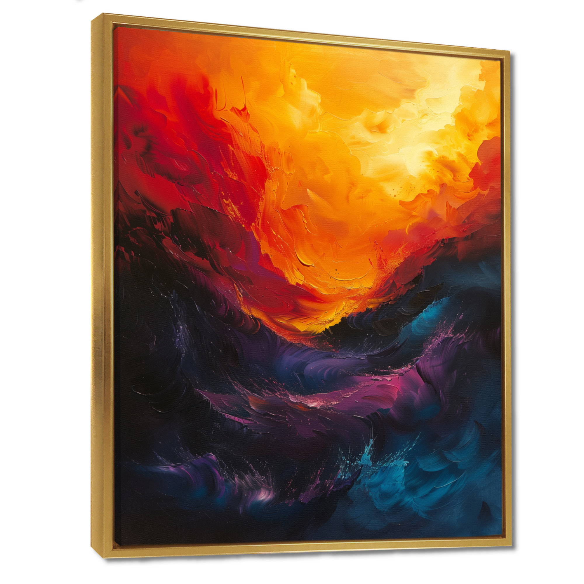 Design Art Orange Volcano Abstract Majesty - Volcano Wall Decor ...