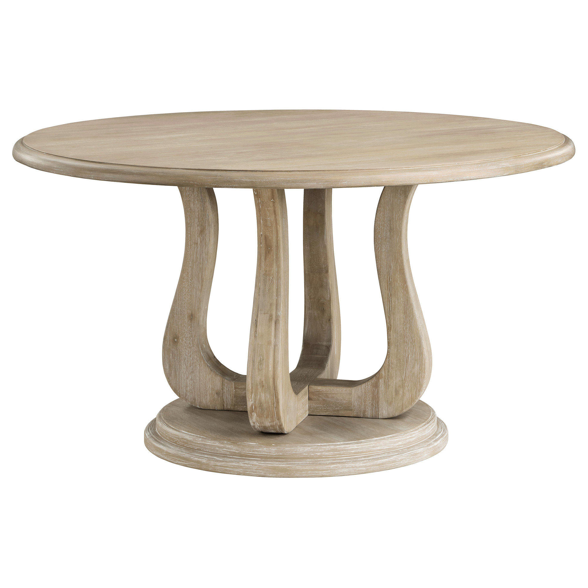 Ophelia & Co. Round Table With White Finish And Pedestal, 60x60 Inches ...