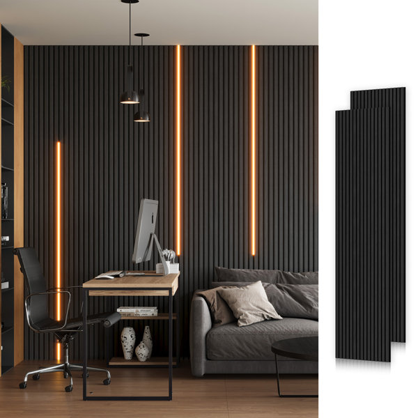 Dark Wood Wall Paneling You'll Love | Wayfair