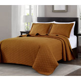 Chezmoi Collection Solid Color Cotton Quilt Standard Cotton 3 Piece ...