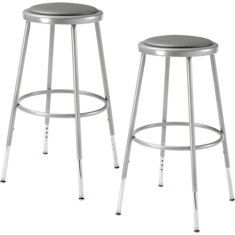 Interion Adjustable Height Ergonomic Industrial Stool with Footring ...