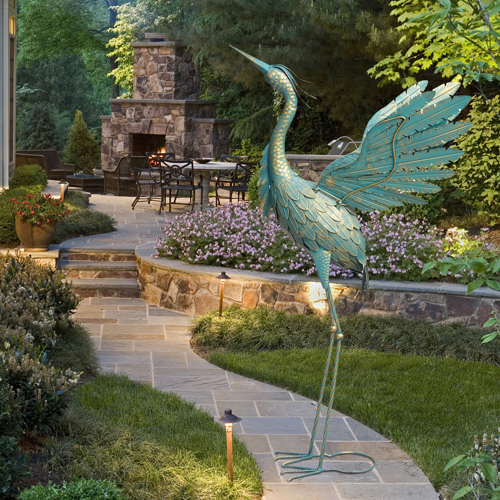 Highland Dunes Analiesa Bird Animals Weather Resistant Metal Garden ...