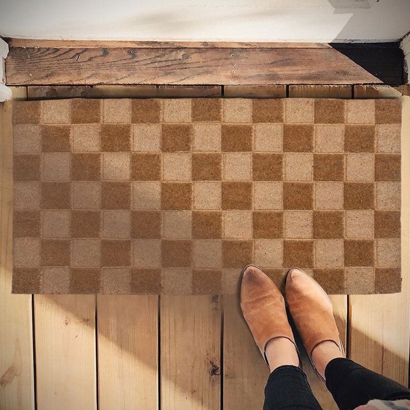 Ebern Designs Dusharme Non-Slip Geometric Outdoor Doormat | Wayfair