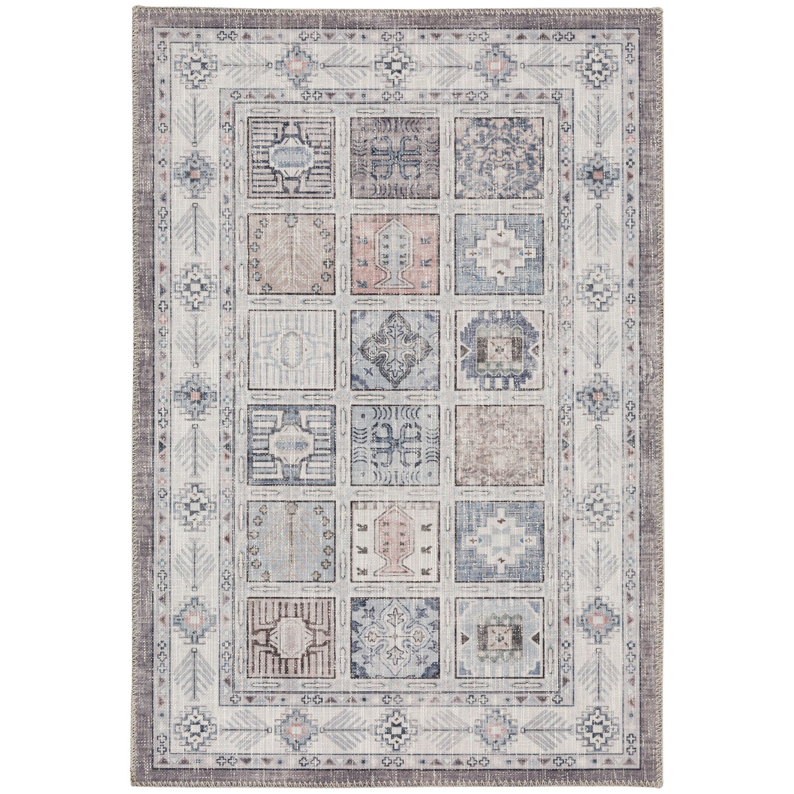 DECOMALL GLORIA Modern Plaid Washable And Foldable Blue | Wayfair