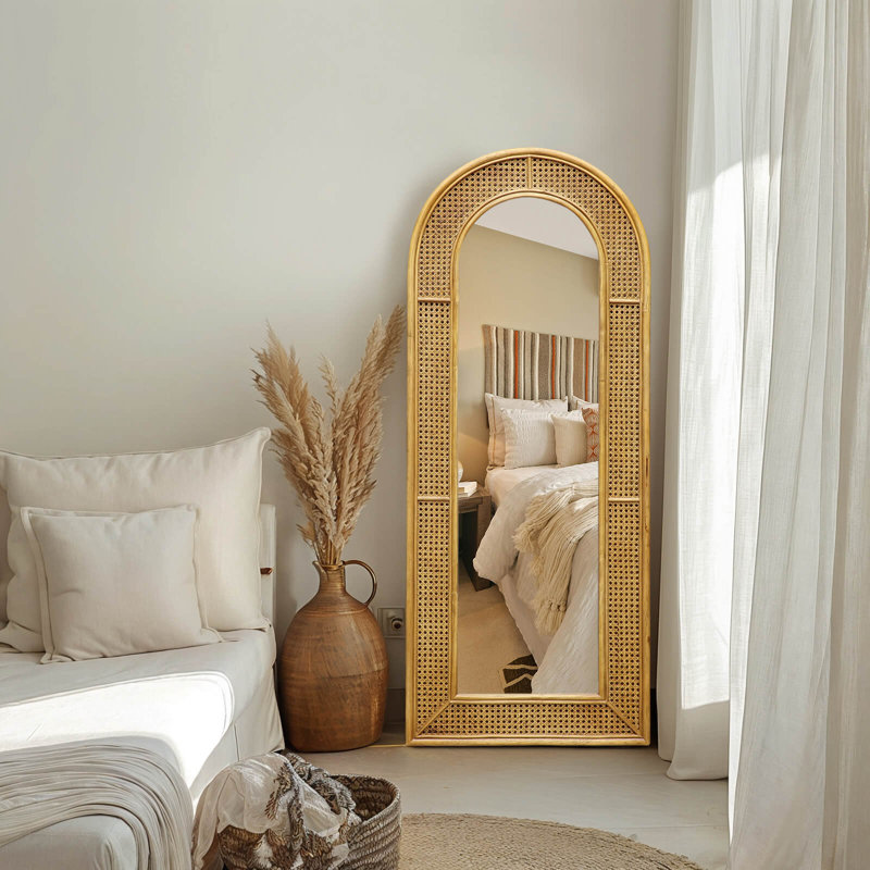 Bay Isle Home™ Aubreyjo Rattan Arch Mirror & Reviews | Wayfair