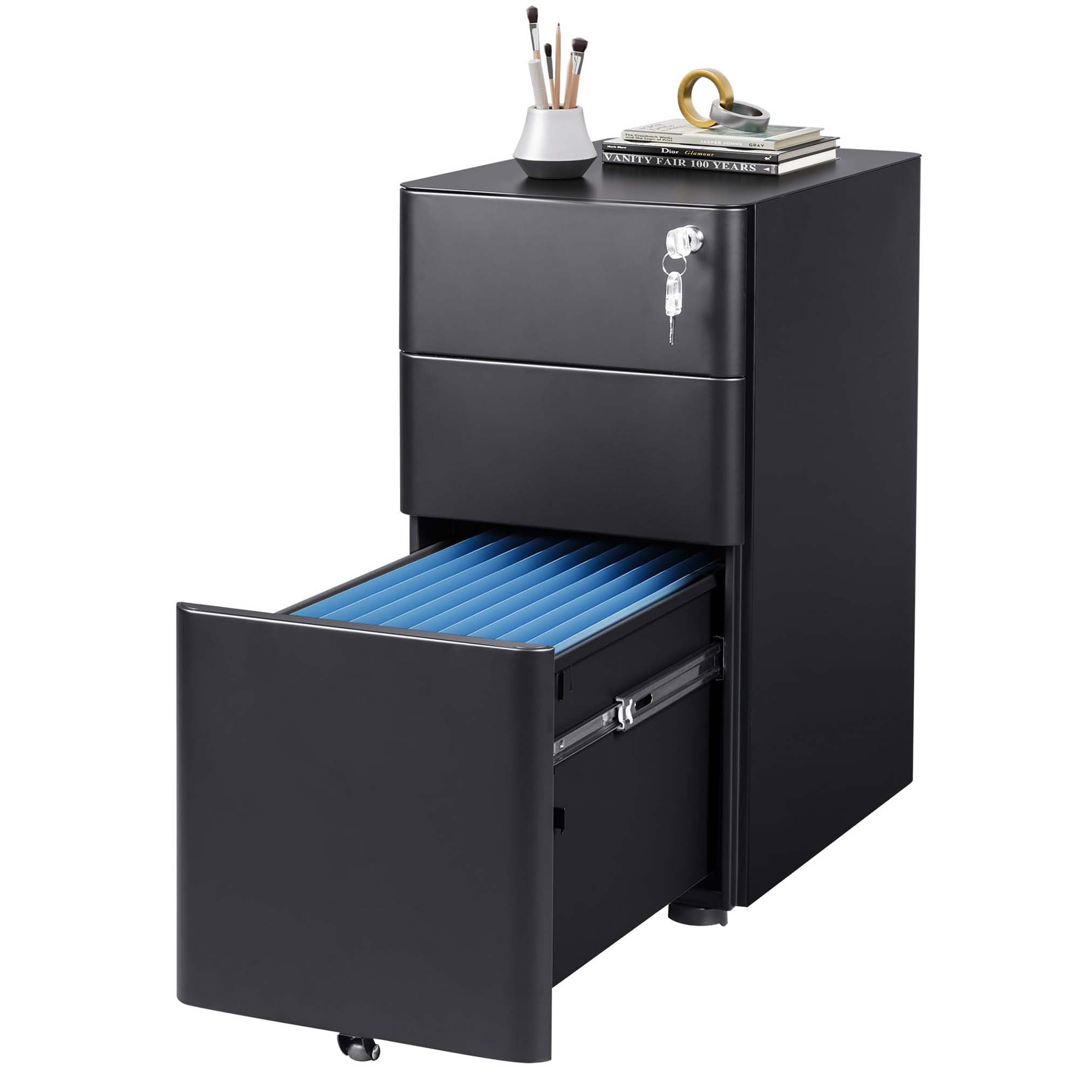 Latitude Run® 3-Drawer Slim Vertical File Cabinet - Wayfair Canada