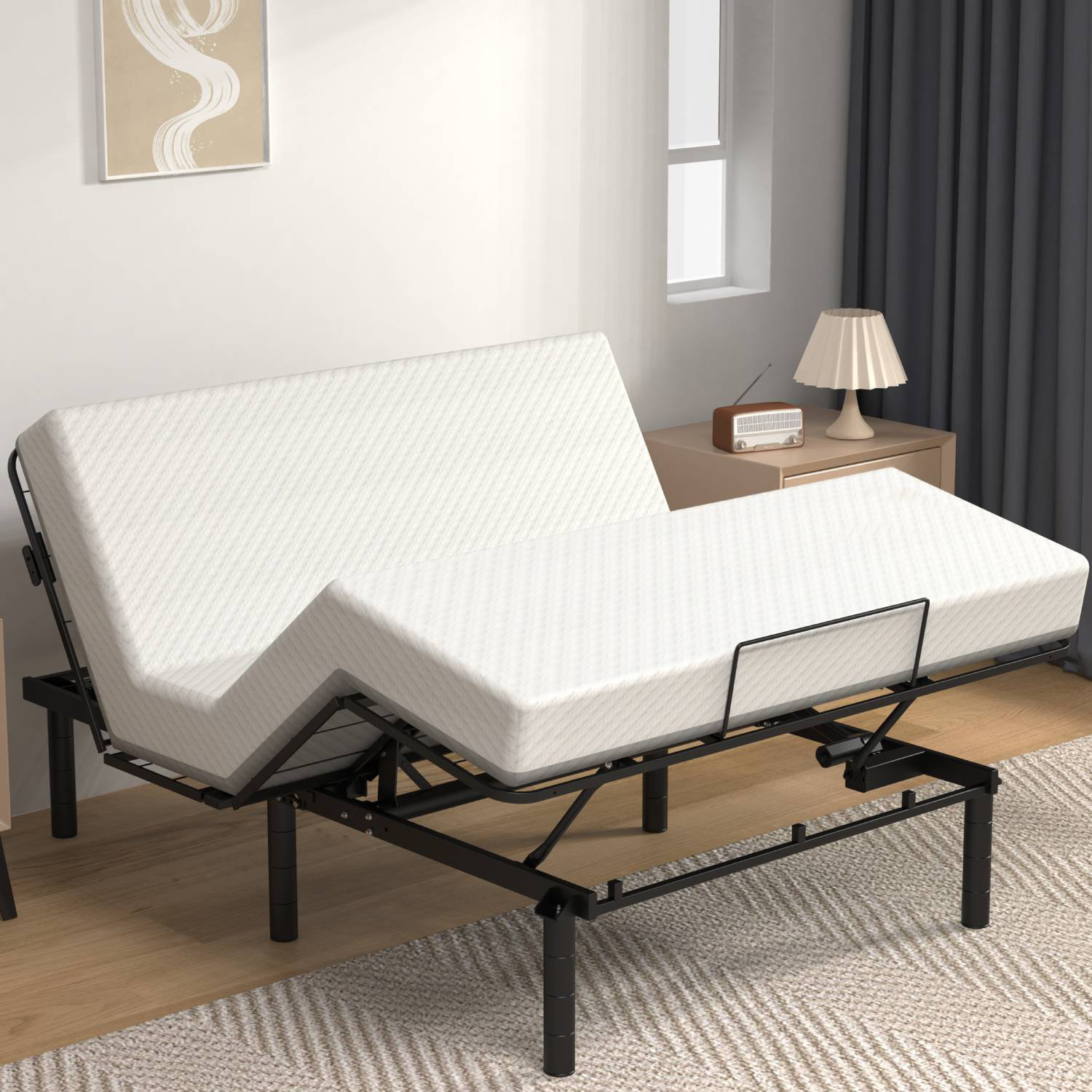 Alwyn Home Zero Clearance Adjustable Bed Base Frame With Remote | Wayfair