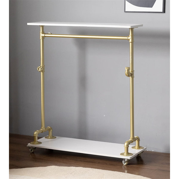 Rebrilliant Naidelyn Wood Metal Rolling Clothing Rack Covers | Wayfair