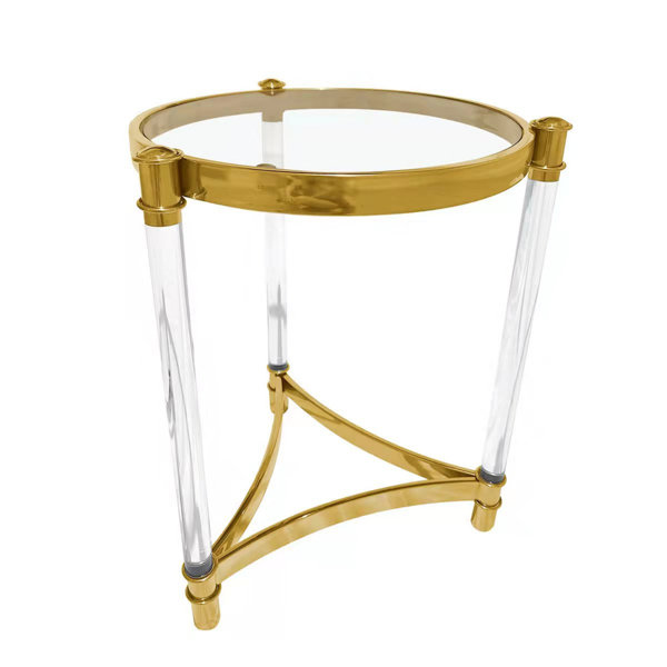 Everly Quinn Round Acrylic End Table & Reviews | Wayfair