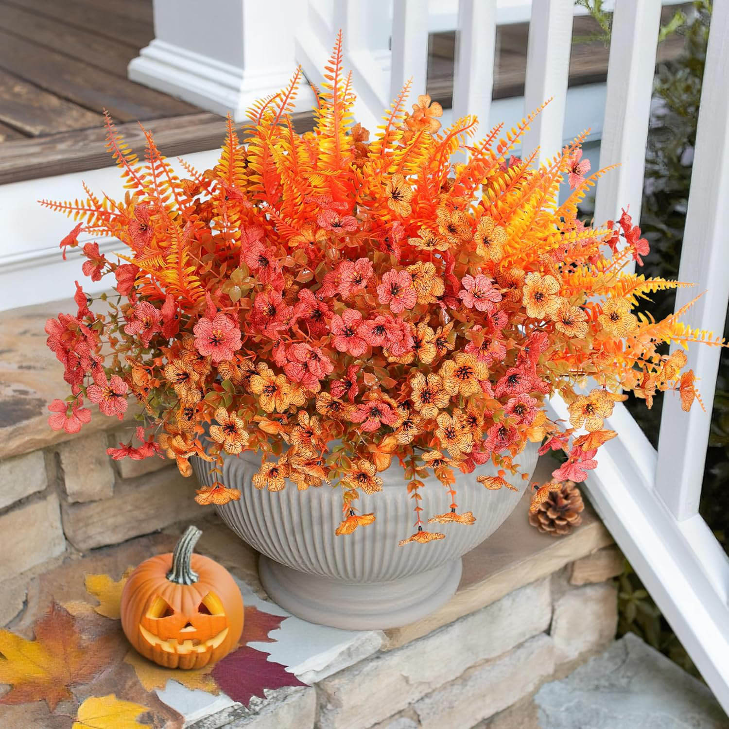 SIMLES Artificial Fall Flowers Fake Mums Plants | Wayfair