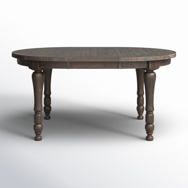 Laurel Foundry Modern Farmhouse Hebden Extendable Pine Round Solid Wood ...