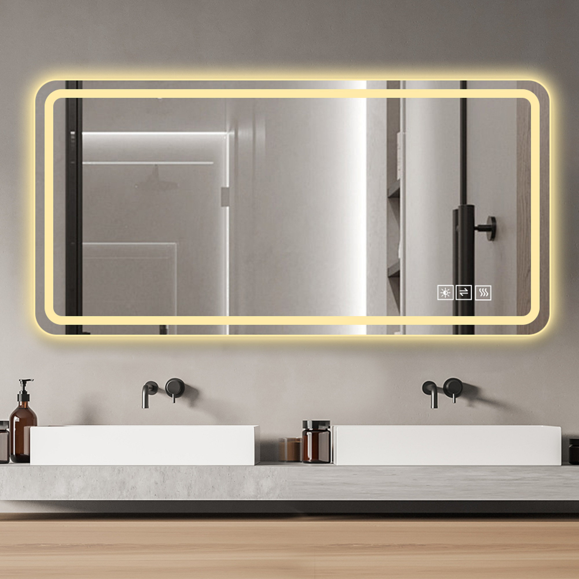 Ivy Bronx LED Bathroom mirror , Anti-Fog Lighted Vanity Mirrors for ...