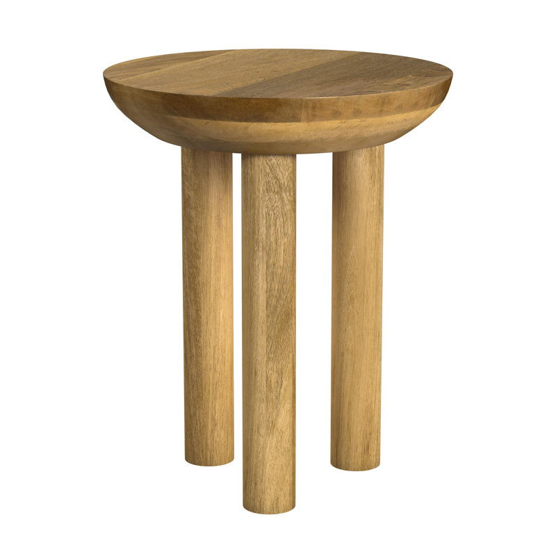 Ebern Designs Mango Wood 3-Leg Side Table | Wayfair