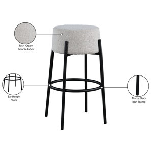 Latitude Run® Upholstered Counter Stool with Metal Frame & Reviews ...