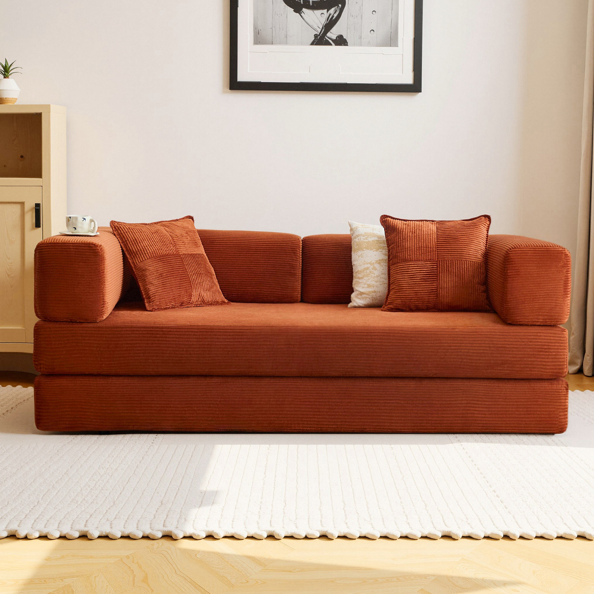 Wrought Studio™ Kaveri Convertible Sofa Bed - Foldable Floor Couch with ...