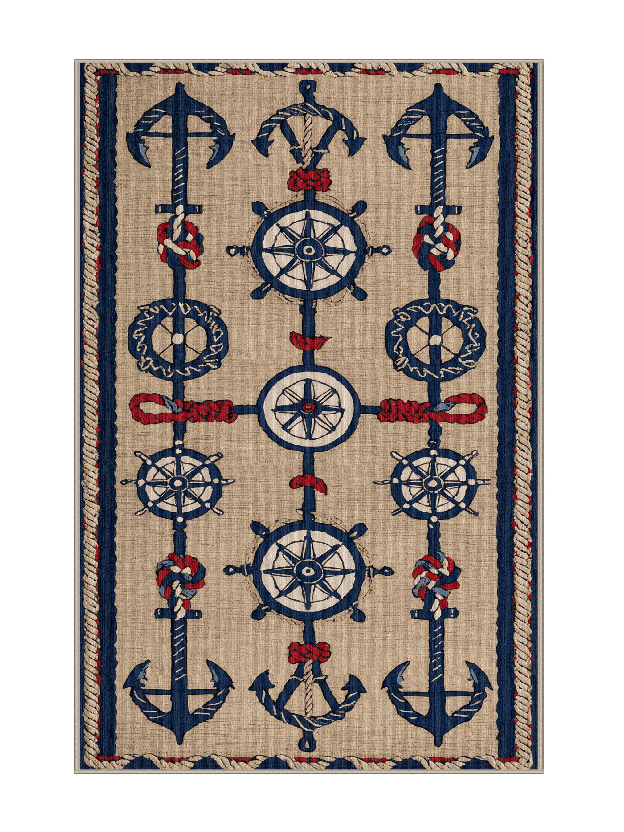 Longshore Tides Washable Classic Nautical Nautical Area Rug | Wayfair