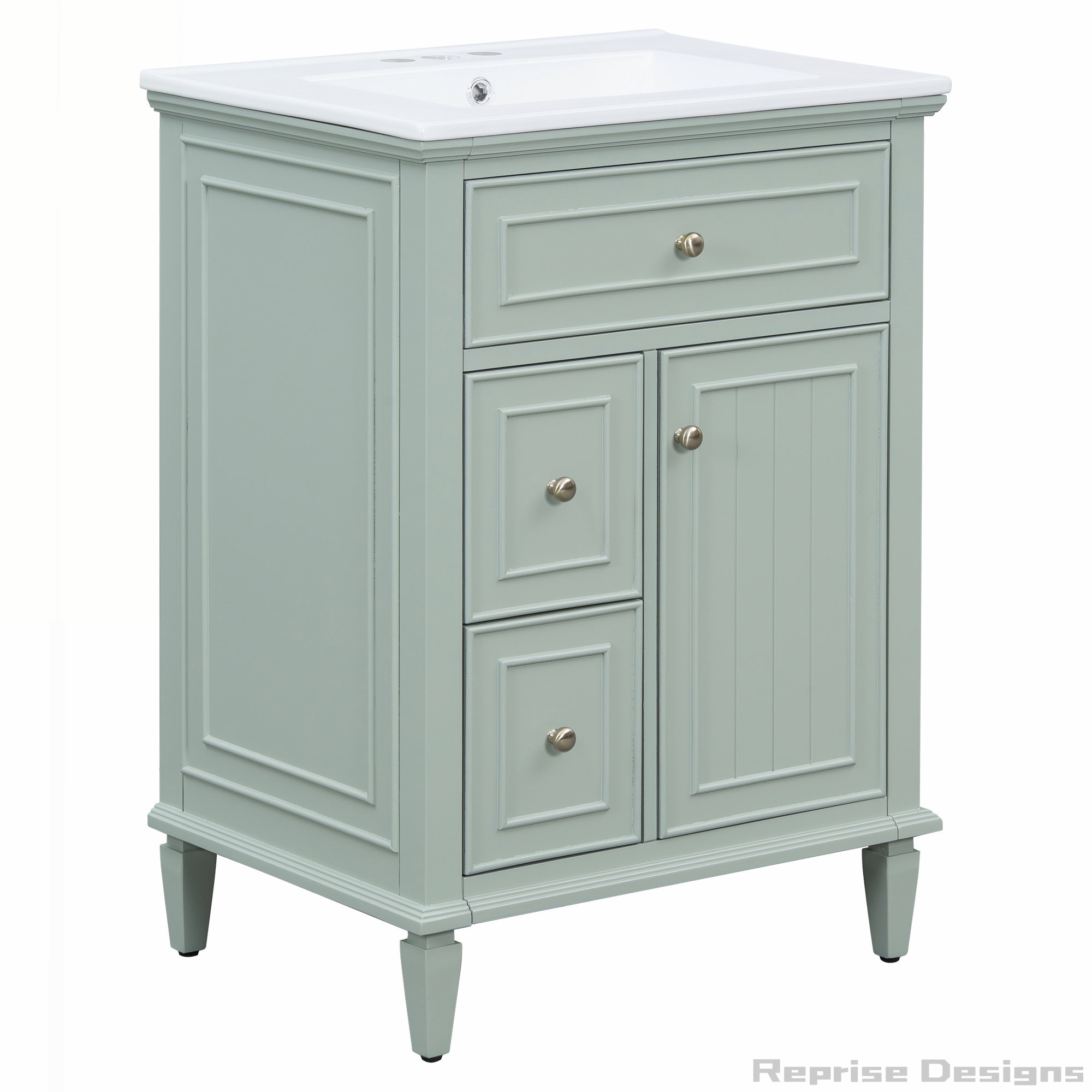 Ebern Designs 24" Bathroom Vanity Cabinet with Sink, One Flip Drawer ...