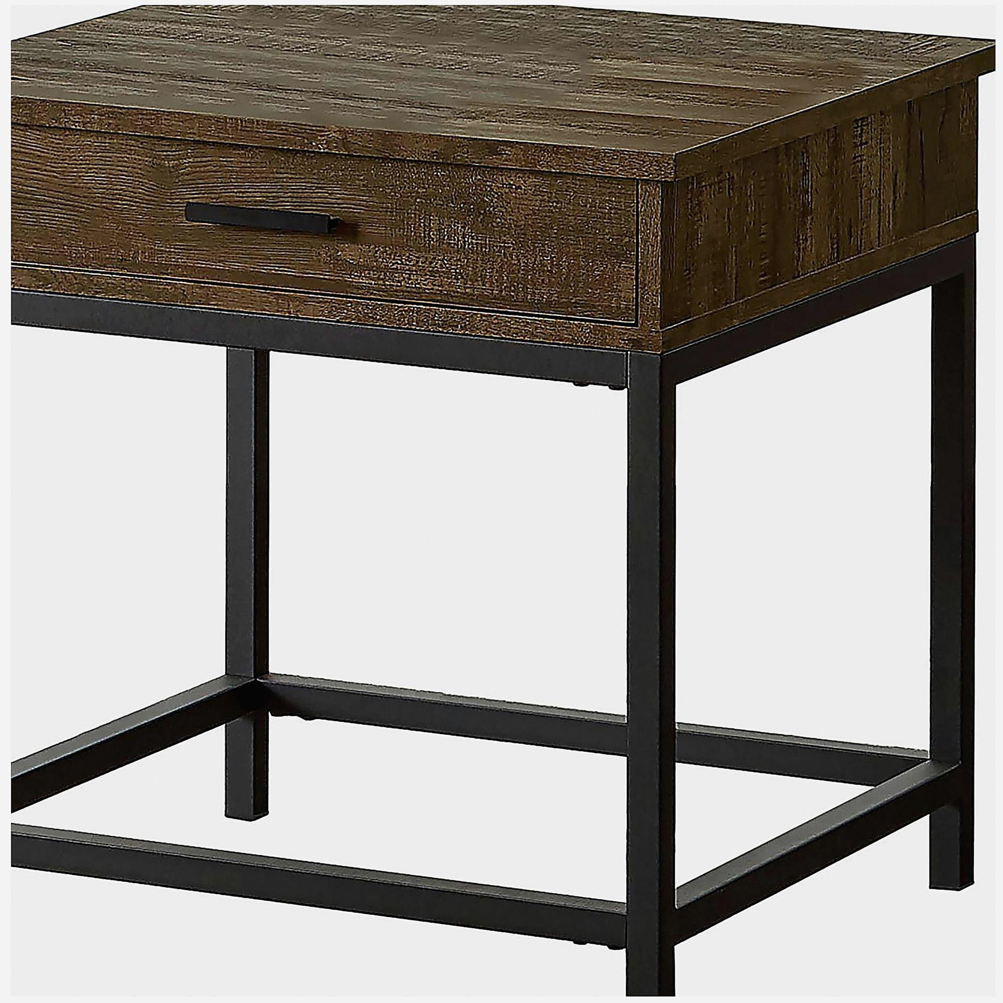 Corrigan Studio Brown oak and sandy black square side table - Wayfair ...