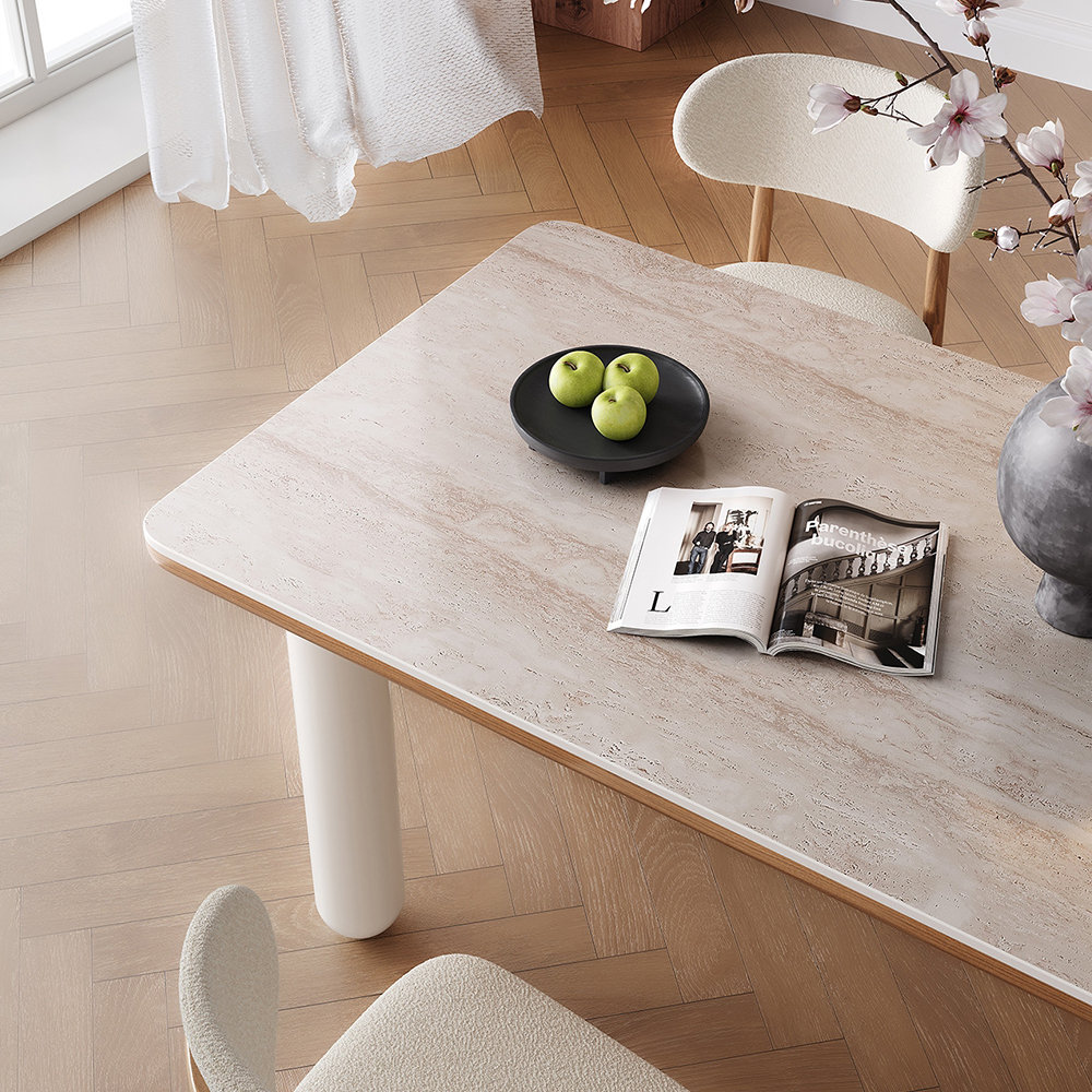 Elamer French cream style dining table sets rectangular | Wayfair