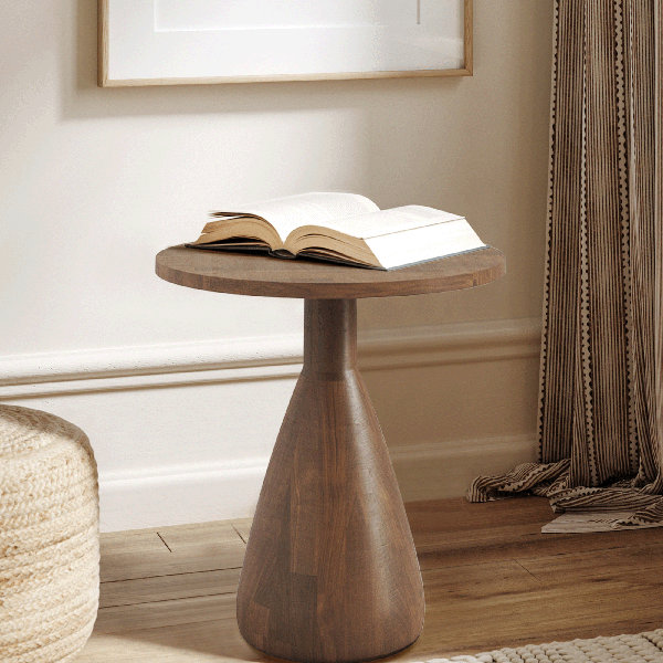 Loon Peak® Erni Solid Wood Block End Table | Wayfair