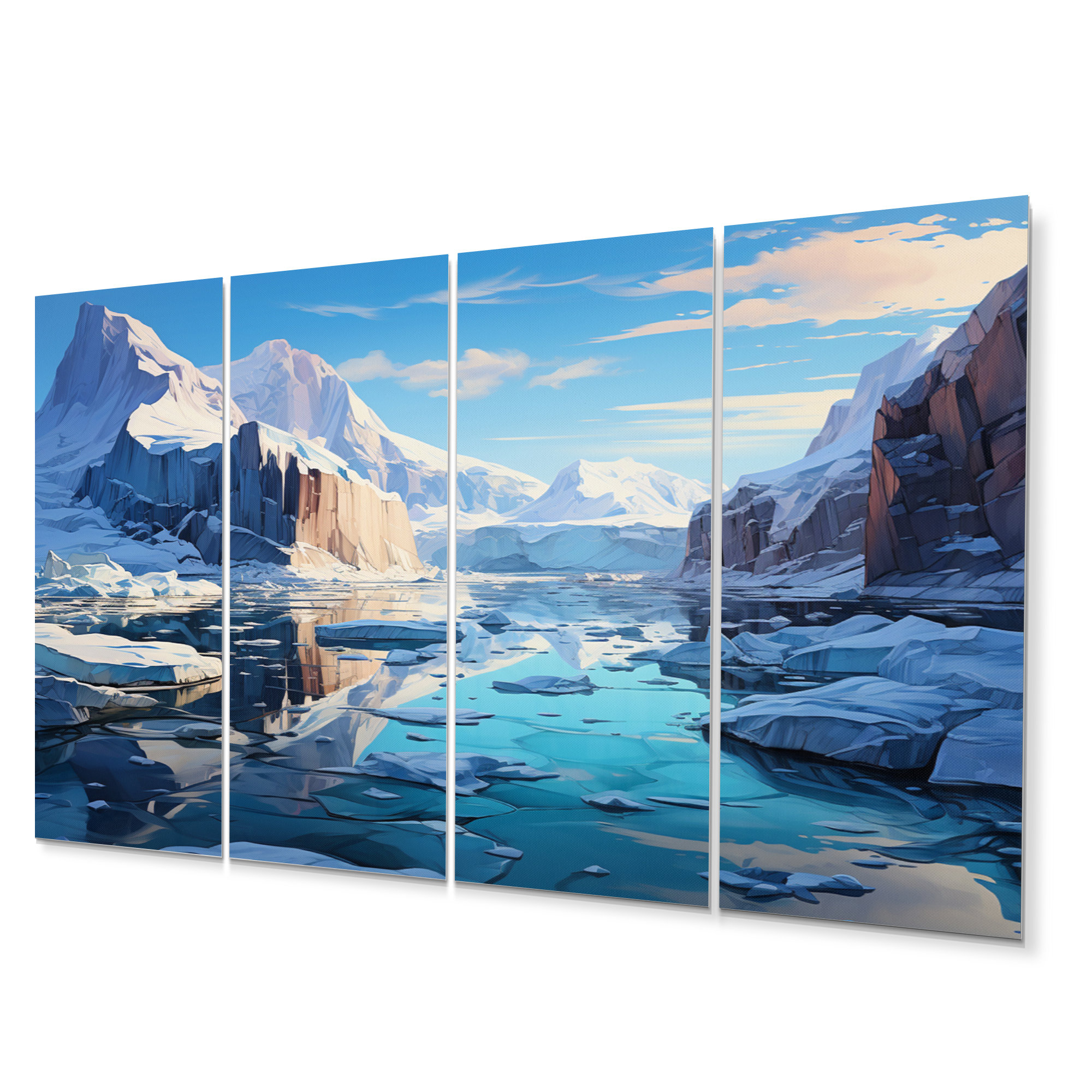 DesignArt Antartica Beyond the Iceberg - Winter Landscape Metal Wall ...