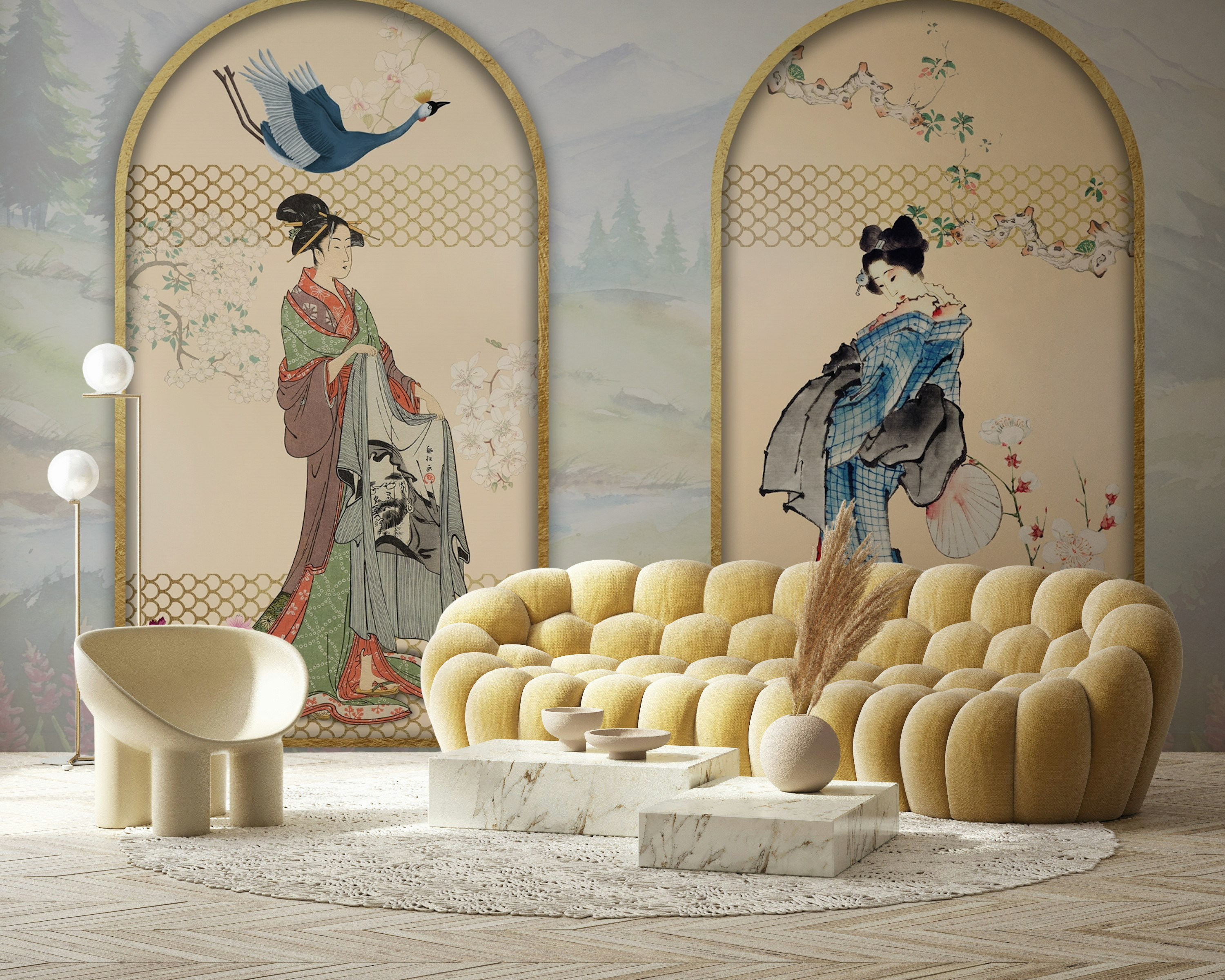Wildon Home® Geisha Wallpaper Japanese Wall Art Asian Girls Wall Mural ...