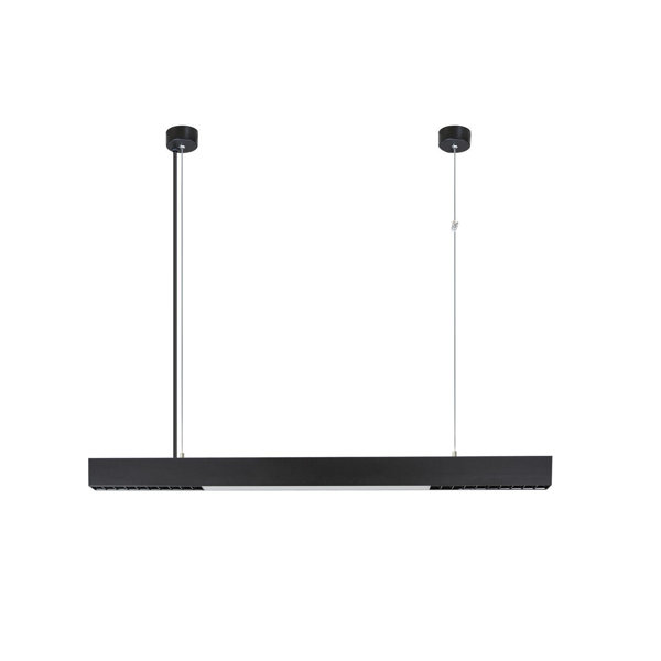 Metro Lane LED Pendant Light with Louvered Diffuser - 32W Black Dining ...