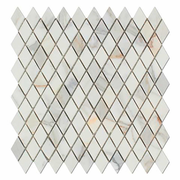 Nesttile Calacatta Gold Marble Diamond Marble Mosaic Tile Matte | Wayfair