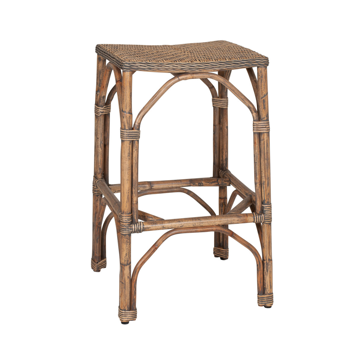 Bay Isle Home™ Bohemian Rattan Bar Stool - Handwoven Comfort and ...