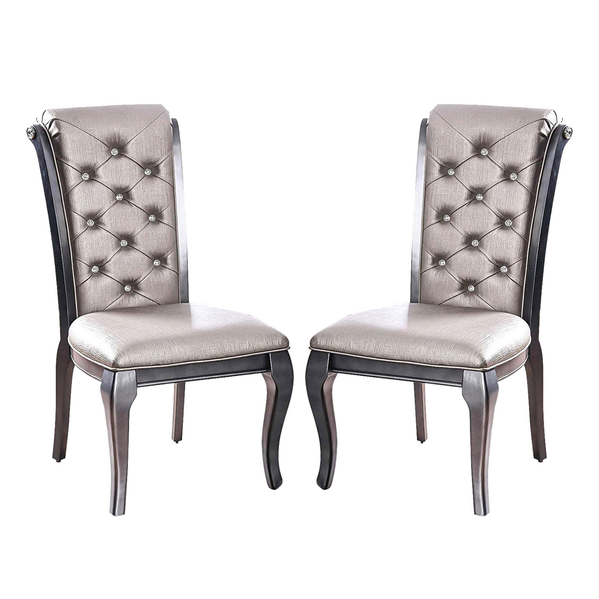 Rosdorf Park Set Of 2 Faux Leather Upholstered Side Chairs | Wayfair