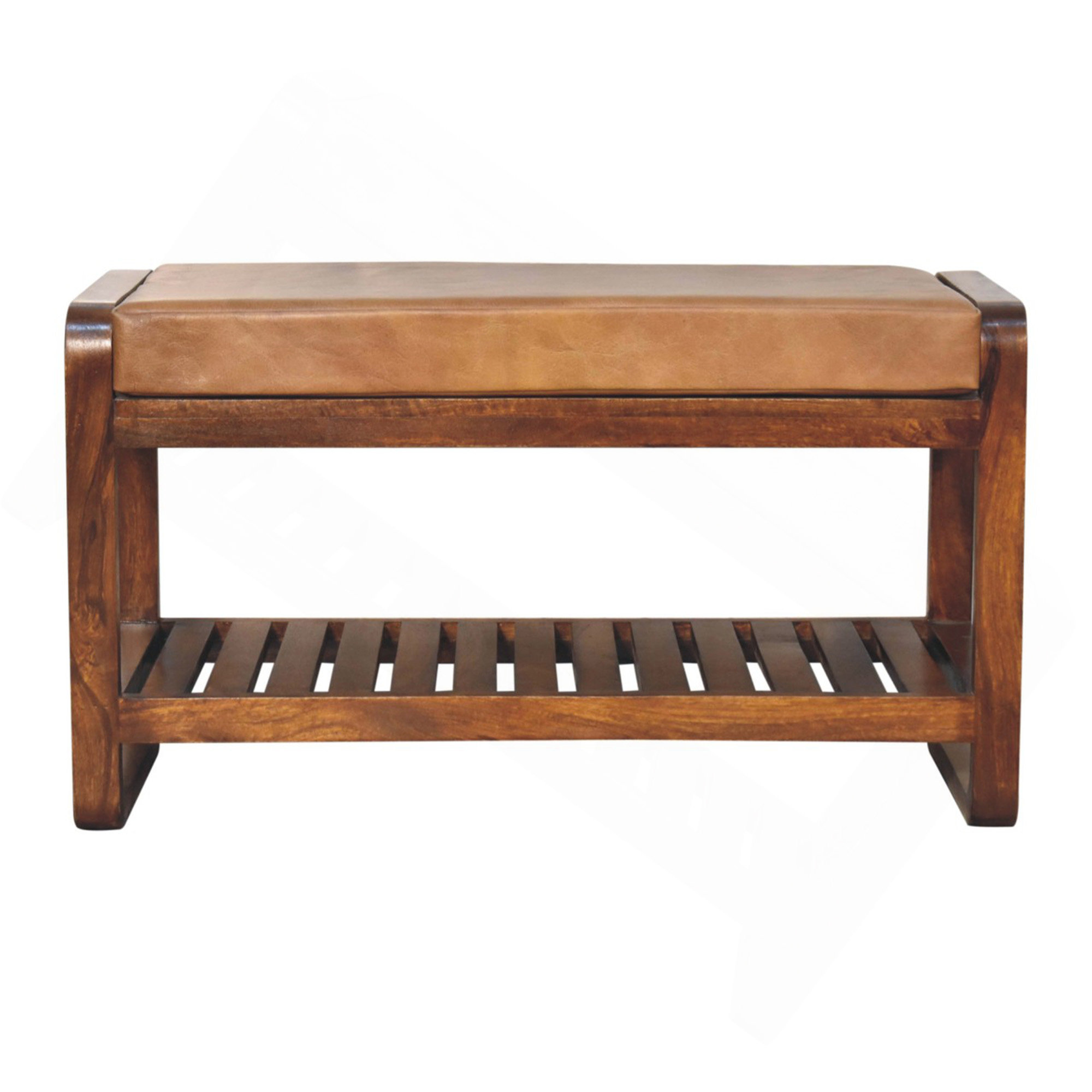 One Allium Way® Wood Small Buffalo Slatted Hallway Bench | Wayfair