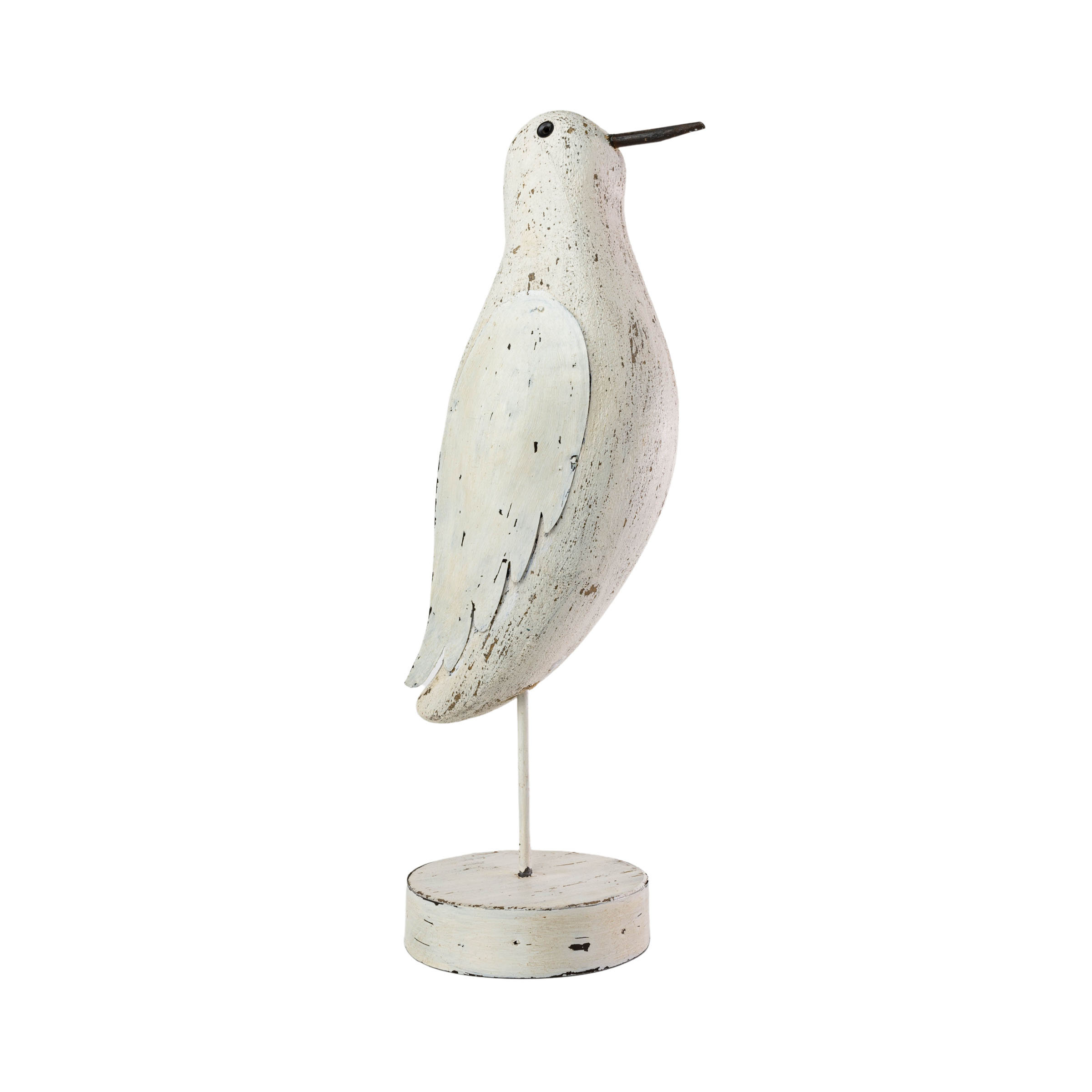 Gracie Oaks White Wood & Distressed Metal Seagull Figure - Wayfair Canada